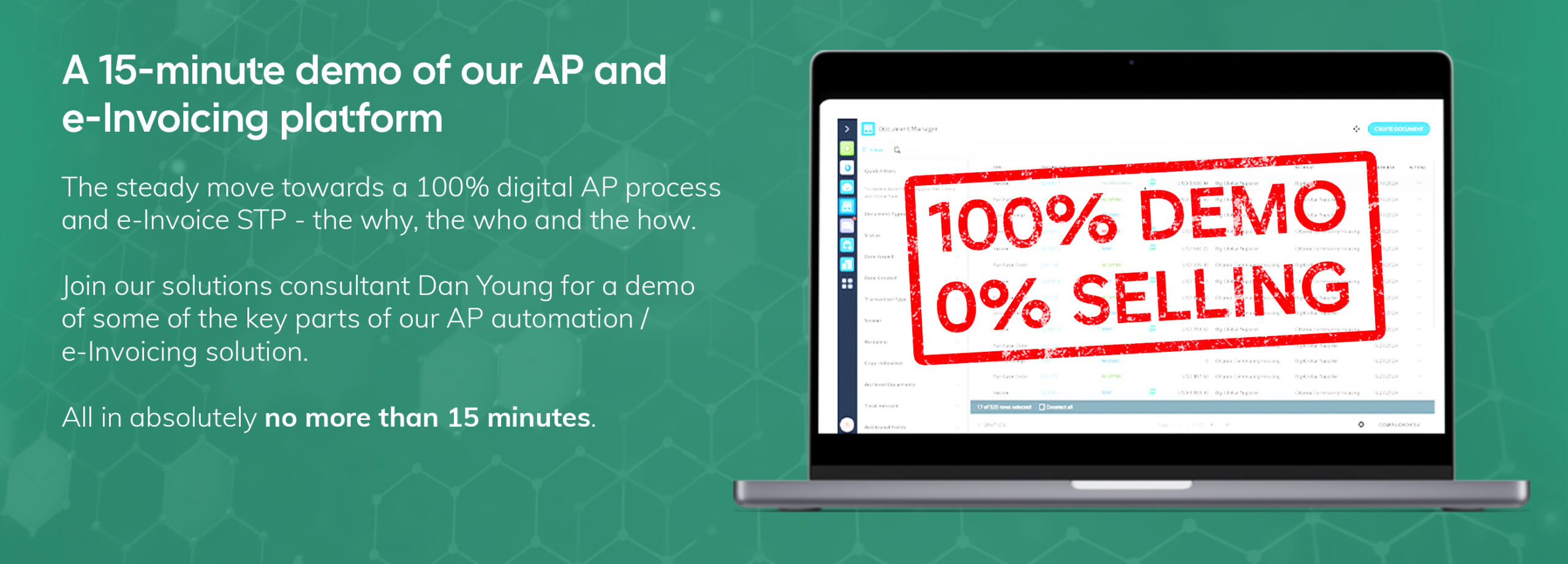A 15-minute demo of our AP and e-Invoicing platform